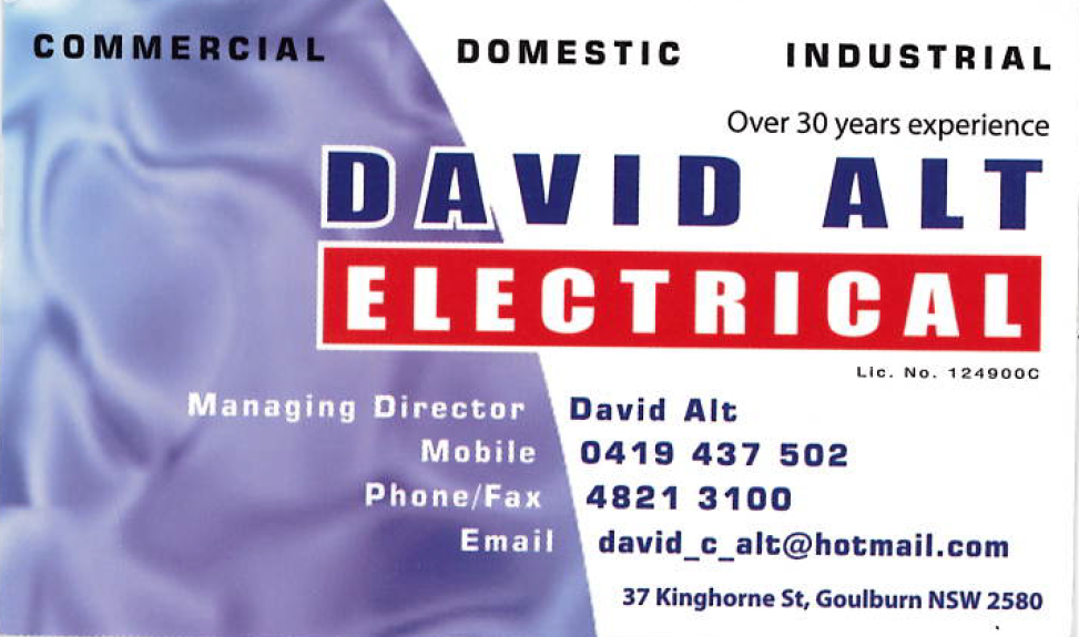 David Alt Electrical Logo 2 – Goulburn Race Club